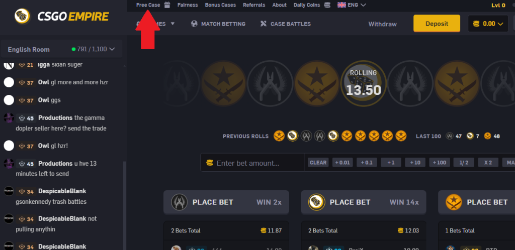 CSGOEmpire Promo Code "CSGOBETTINGS" – Referral Code & Free Case 2026